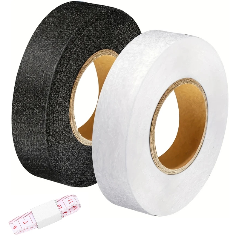 70 yd/roll Black White Double-sided Interlining Adhesive Fabric Clothes Iron On Hem Tape ...