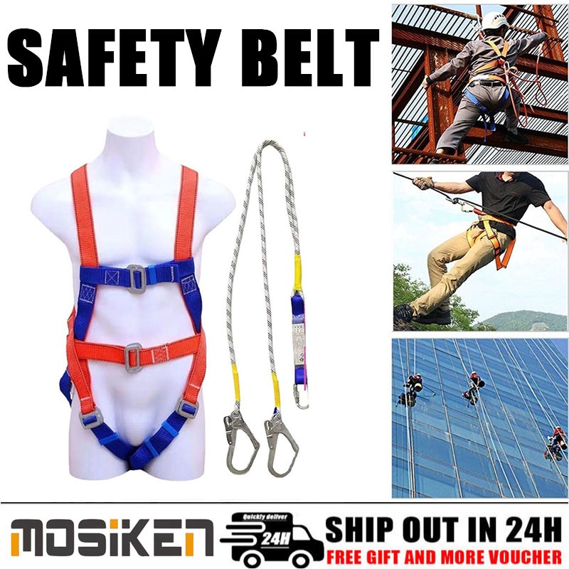 Safety Belt Full Body Harness Polyamide Lanyard Large Hook Tali ...