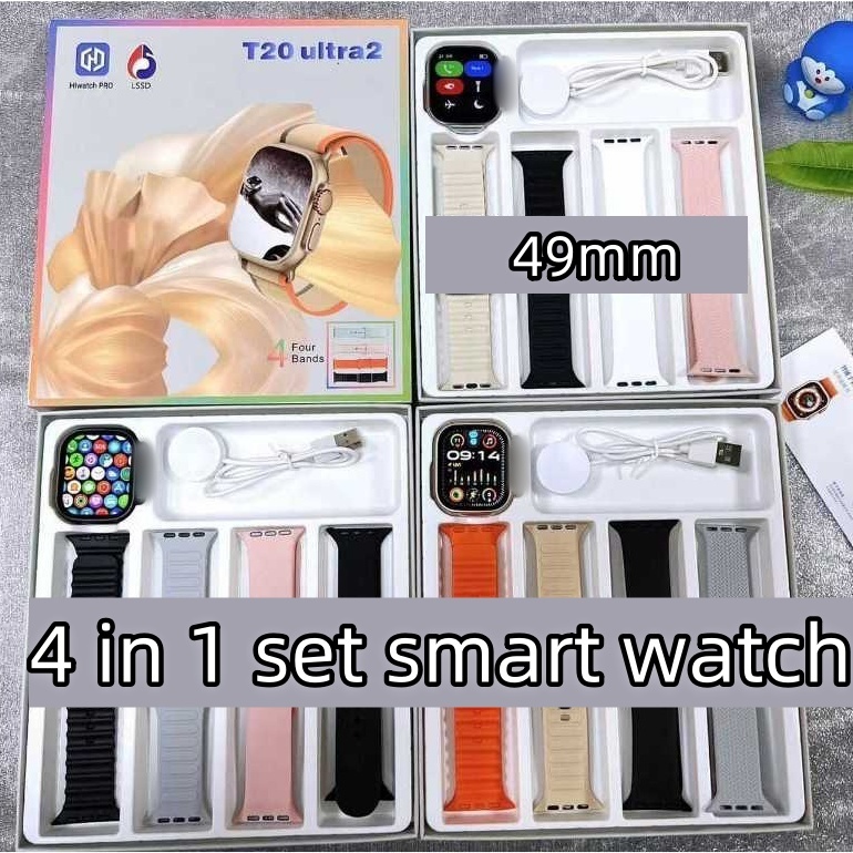 T20 Ultra 2 smartwatch 2.01-inch high-definition display 4-in-1 strap set with 49MM Bluetooth ...