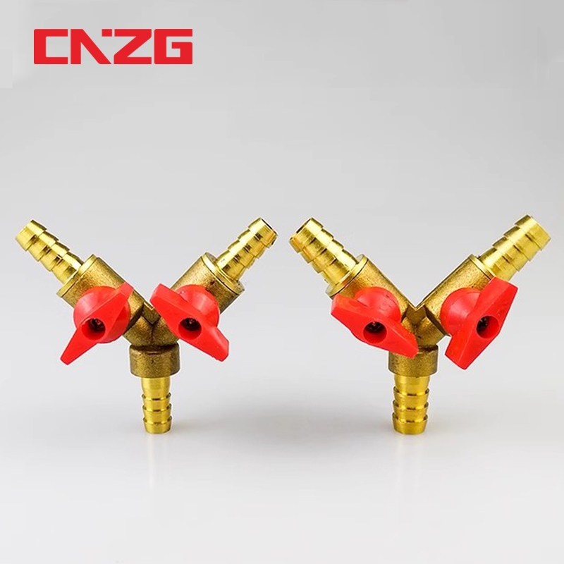 3-way Y Shaped Brass Valve Pipe Natural Connector Cut off Valve ...