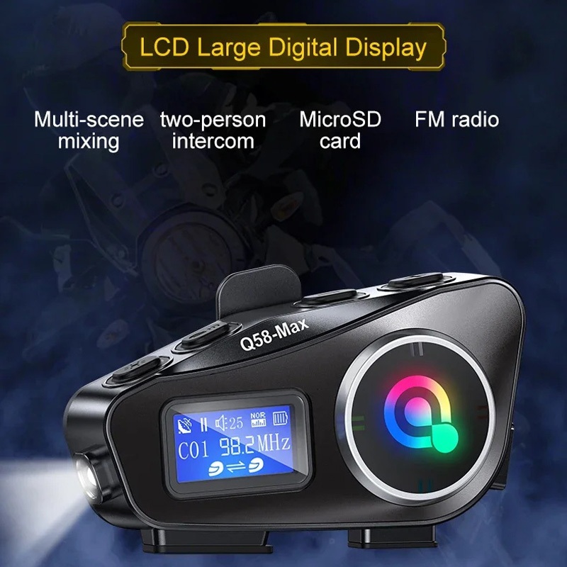 New Arrival Bluetooth Motorcycle Intercom Helmet Headsets Q58 Max ...
