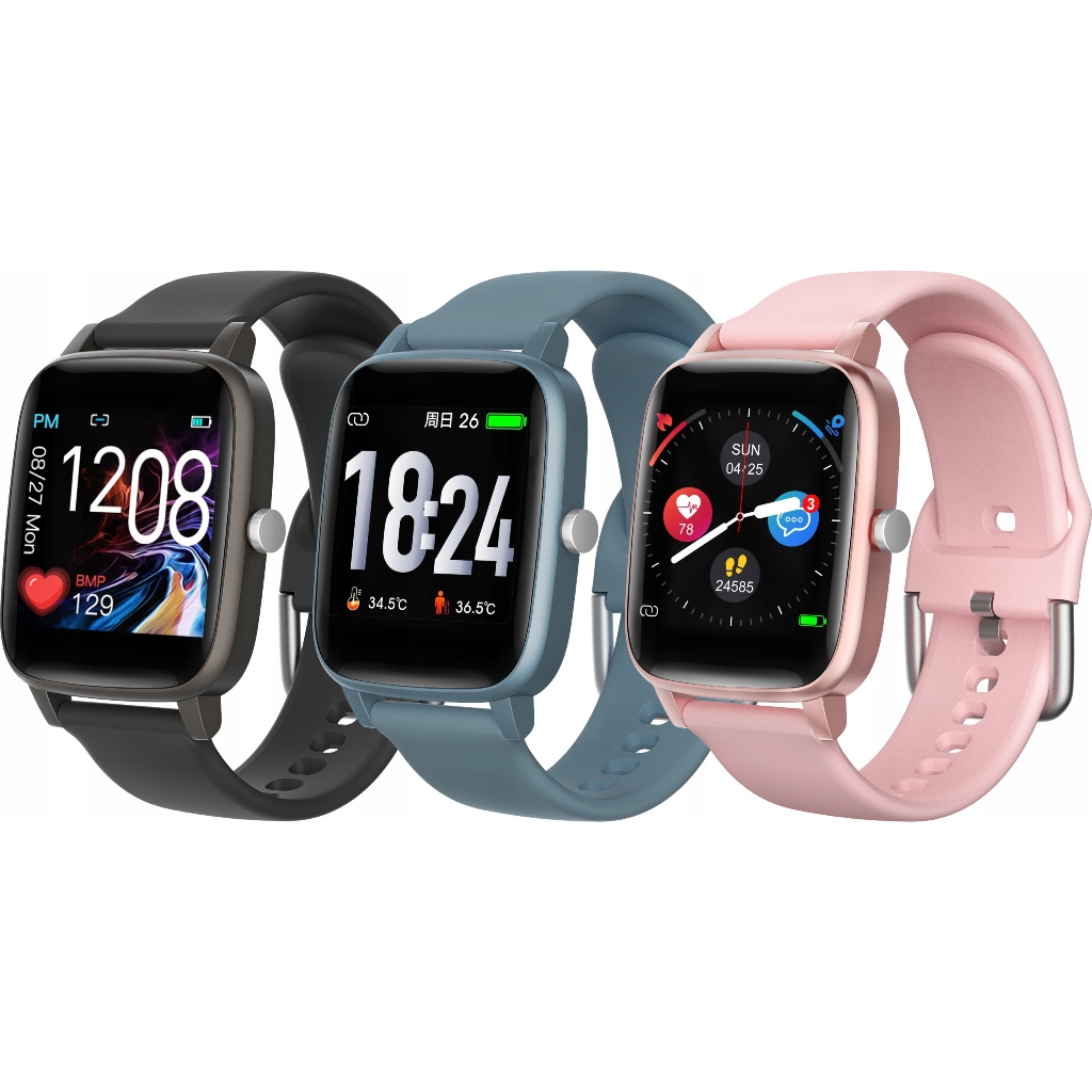 Bemi TER2 Smartwatch: Bluetooth, Thermometer, Heart Rate Monitor, 1.4 ...