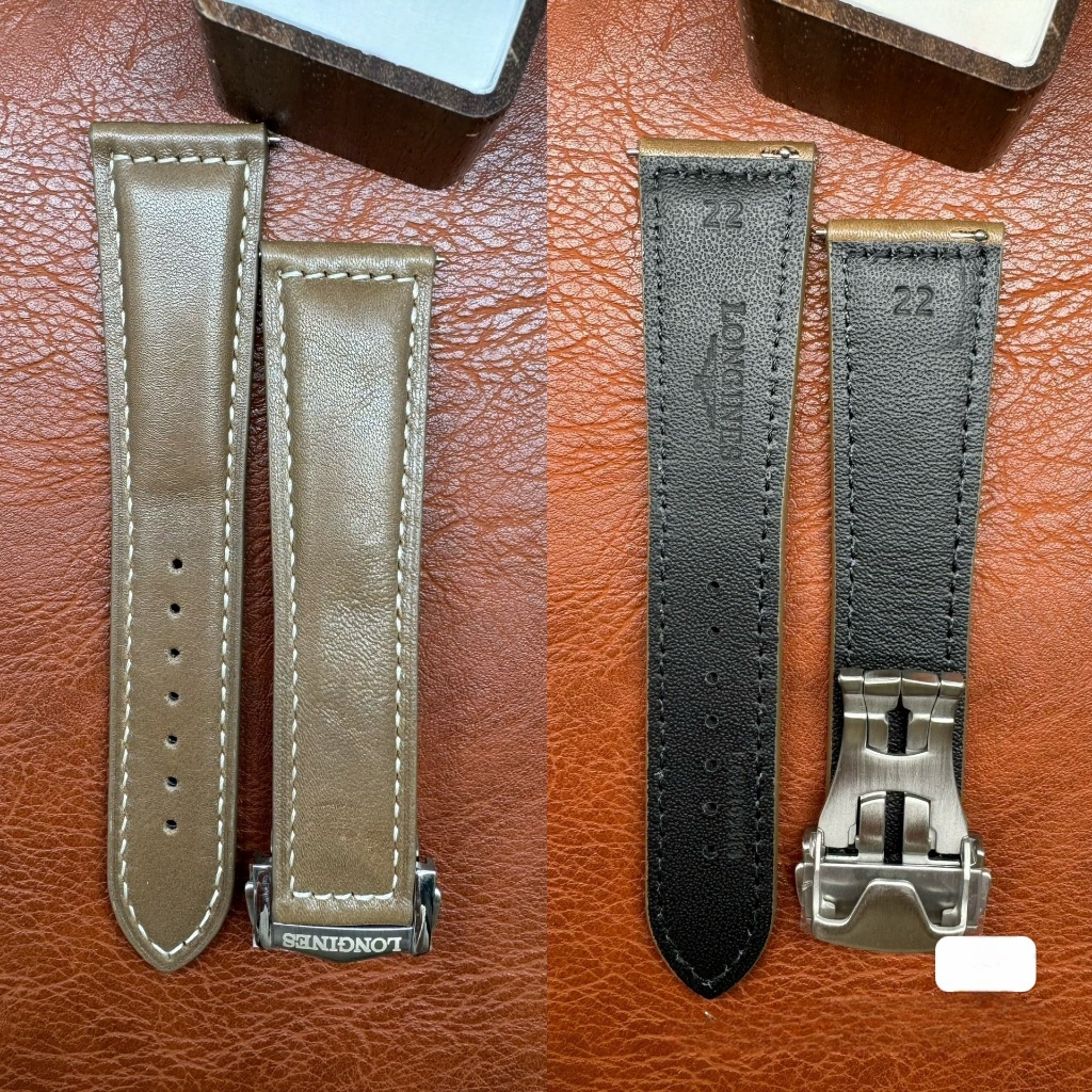 Genuine Leather Watch Band For Longines Pioneer Zulu Time Watch Strap ...