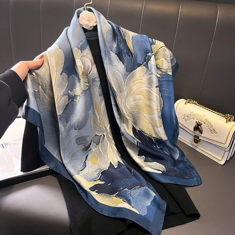 LISA Fashion Scarf 90x90cm Square Scarf Printed Scarf women Lady Shawl ...