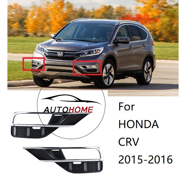 NEW FRONT FOG LAMP SPORT LIGHT COVER CASING WITH CHROME For HONDA CRV ...