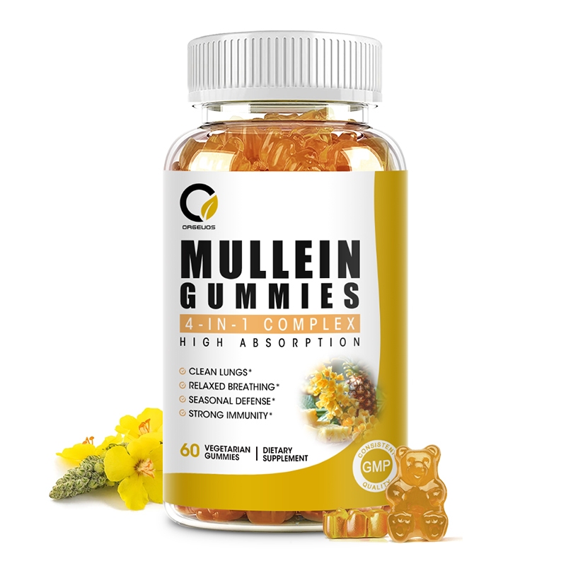 Orgeuos Mullein Gummies 4-In-1 Complex Clean Lungs Promote Intestinal ...