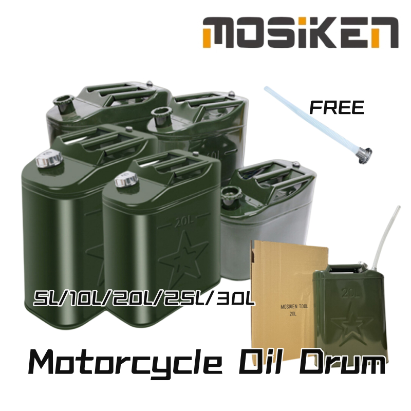 Mosiken (5L-30L) Petrol Gasoline Tank Motorcycle Oil Drum Stainless Steel Fuel Spare Tank ...