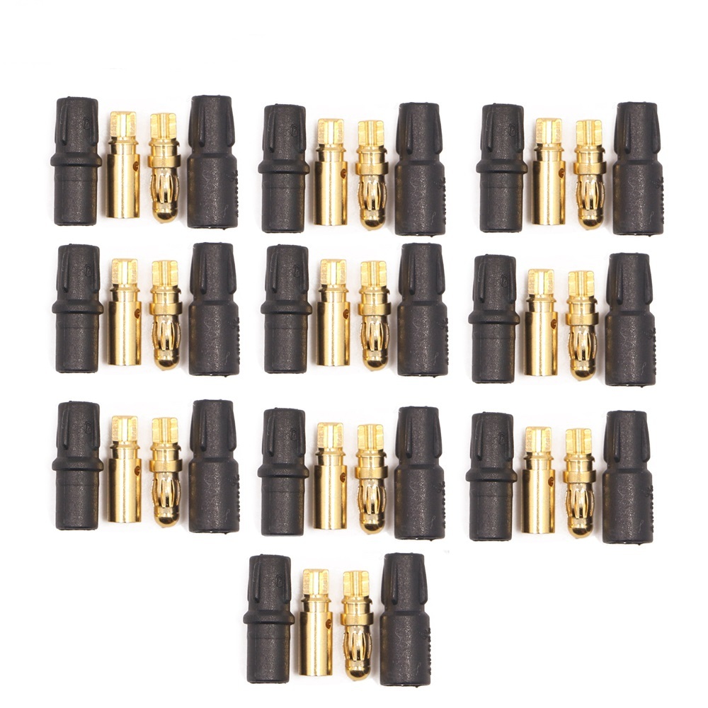 10 Pair Amass 3.5mm SH3.5 Gold Plated Connector with Protective Sleeves ...