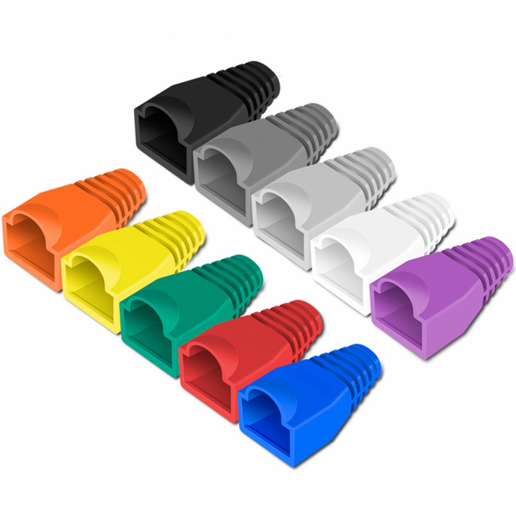 Yankok Mixed-Color RJ45 Connector Boots 200 Pcs for OD 6.0mm CAT5/5e ...