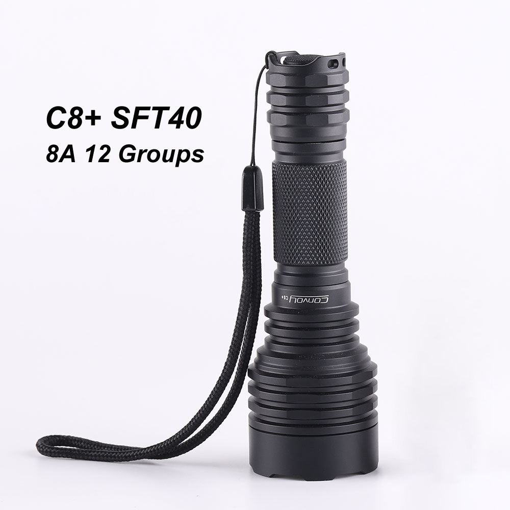 Convoy C8+ Flashlight with Luminus SFT40 6500K 5000K C8 Plus 18650 ...