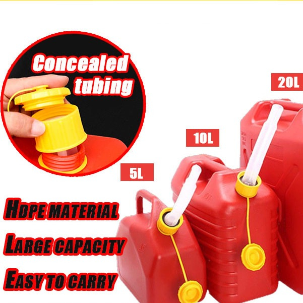5L 10L 20L oil drum Spare Fuel Tank Fuel Can Hide tubing/thickening barrel/motorcycle petrol ...