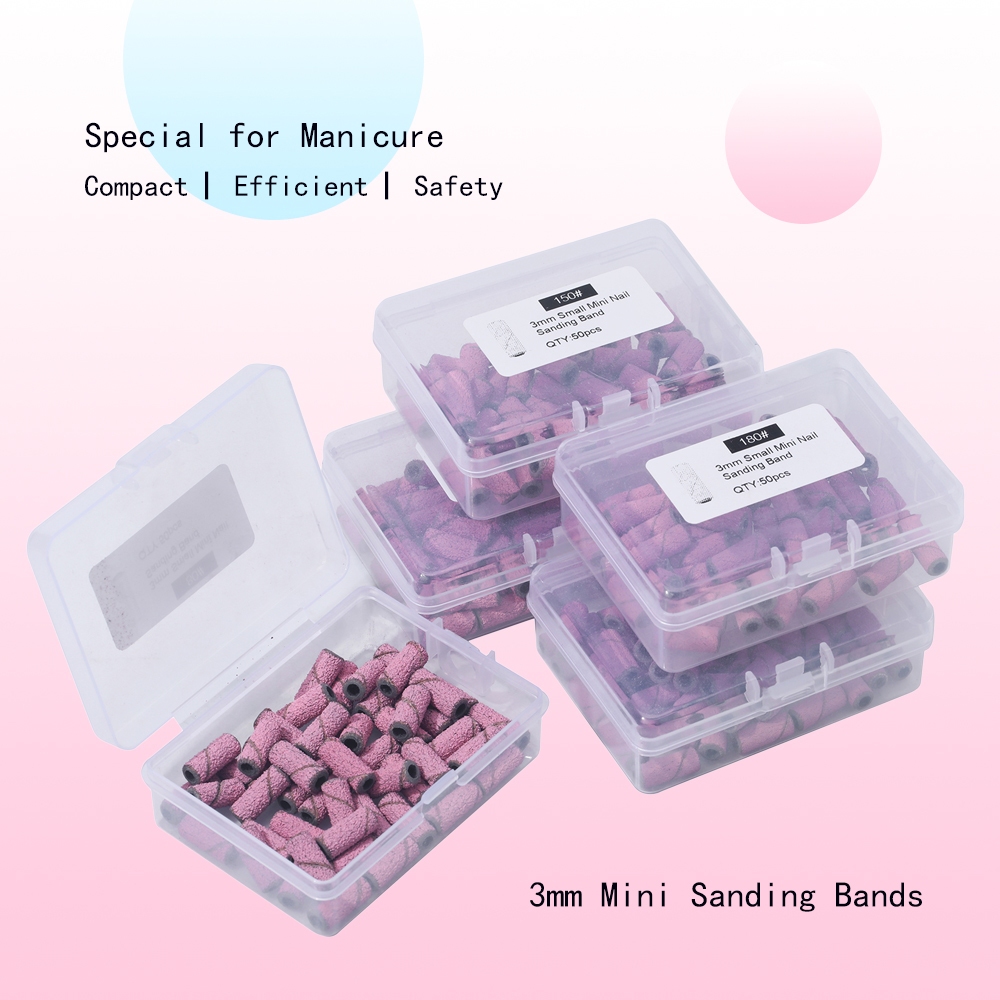 Mini Sanding Bands Stainless Steel Nail Drill Bits Mandrel 3mm Pink ...