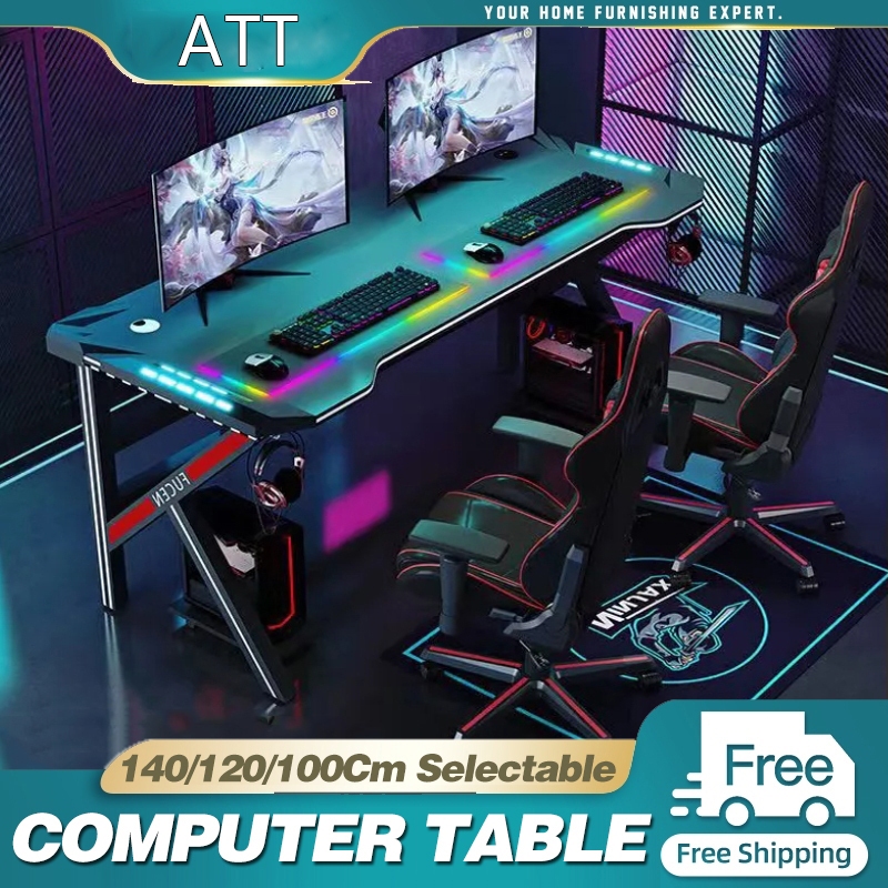 ATT 140/120CM Gaming Table Upgrade Carbon Matt Anti-Scratch PC Table ...