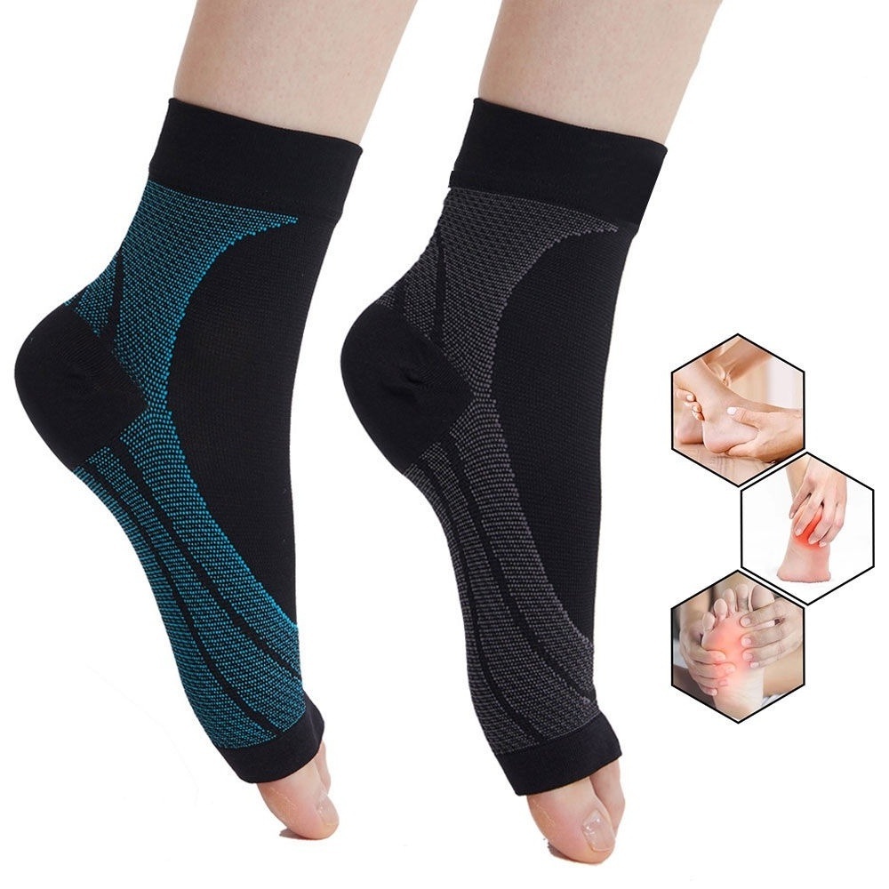 4Pcs\2 Pairs Neuropathy Socks, Ankle Brace,Tendonitis Compression Socks ...