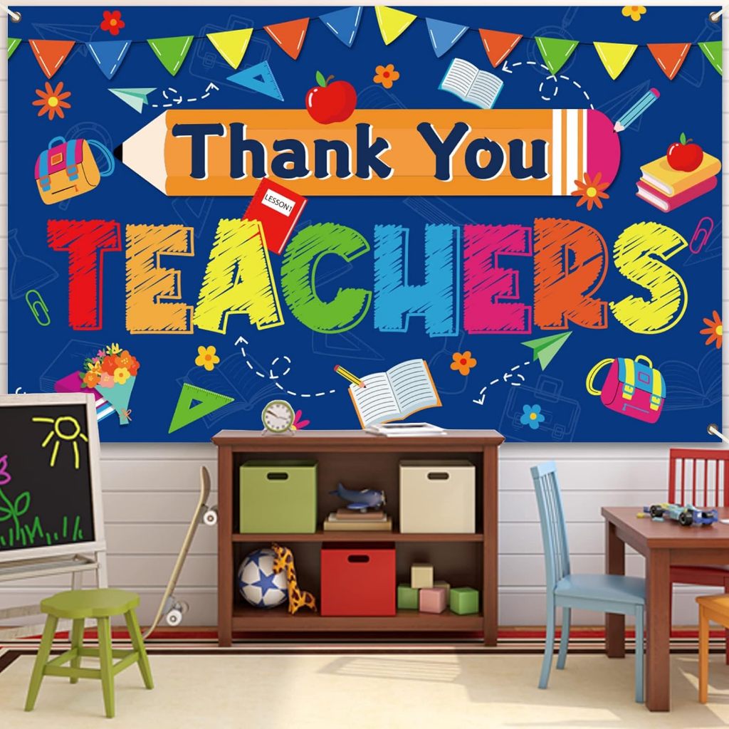 Teacher Appreciation Backdrop Banner Thank You Teacher Banner ...