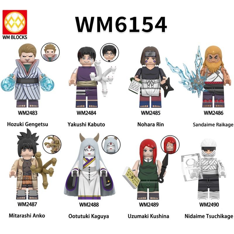 Cartoon Block Mini Toys Figure Kabuto Kaguya Raikage Kushina Wm6154