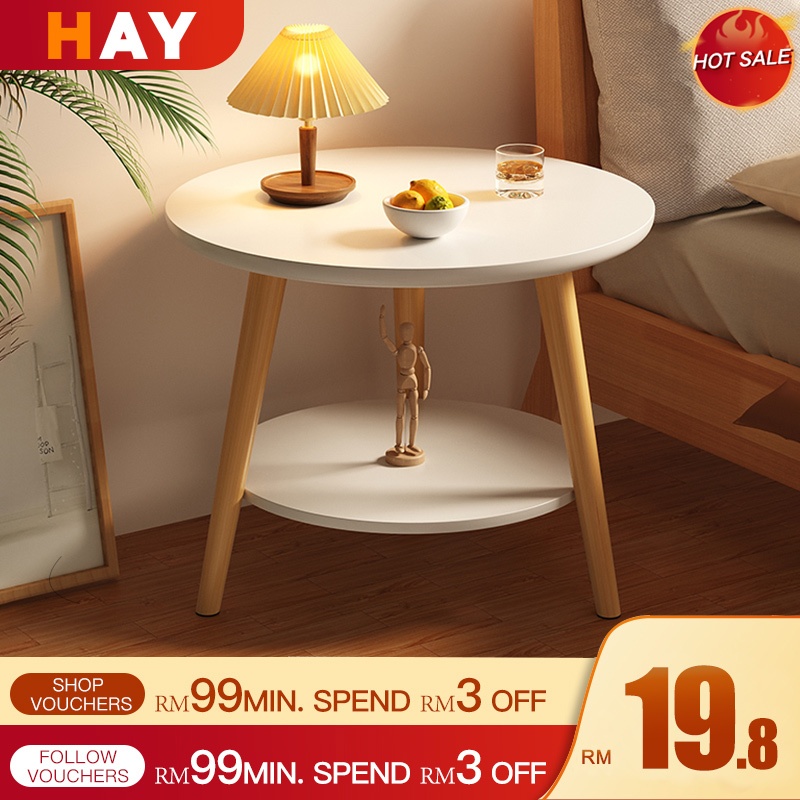 Bedside Table Meja Tepi Katil Mini Table Corner Side Table Small Round ...