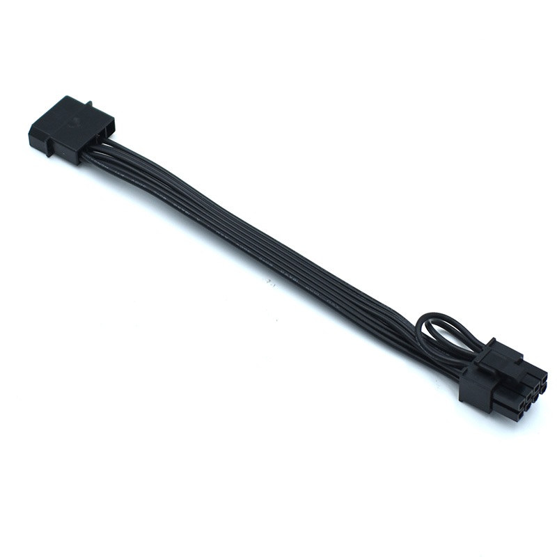 15cm black 18AWG Molex IDE 4 Pin Male to PCIe 8(6+2) Pin Male Converter ...