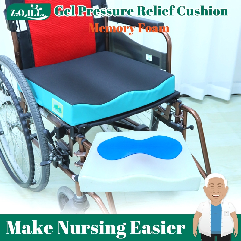 Gel Wheelchair Seat Cushion Relieve Sciatica Back Coccyx Pressure Sore ...