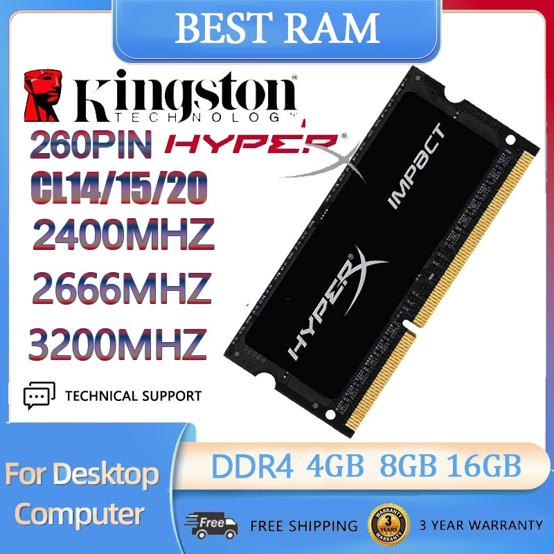 24H ship Kingston Hyperx Gaming RAM 4GB/8GB/16GB DDR4 2400MHZ 2666MH 3200MHZ SODIMM RAM For ...