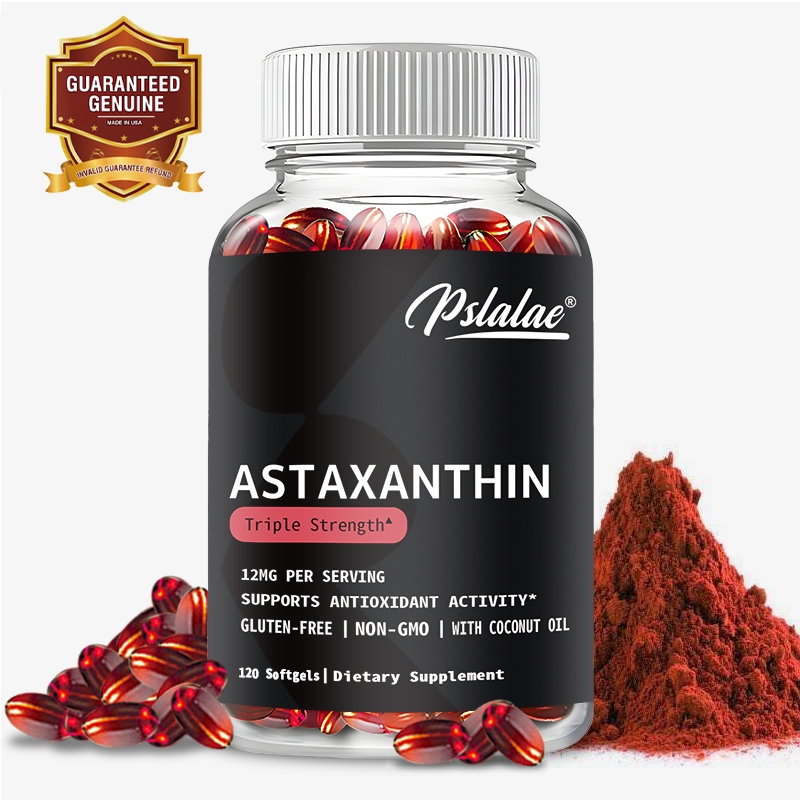 Astaxanthin 12 mg | 120 Capsules | Triple Strength | For heart muscle ...