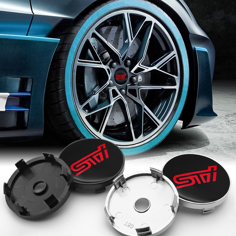 4Pcs/set 60mm STI Emblems Car Wheel Center Cap Covers Hubcaps Car Rims ...