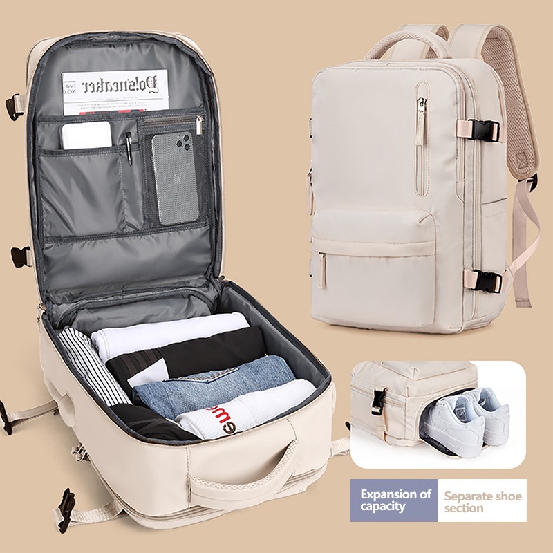 Expandable Large Capacity Travel Backpack Waterproof 16 inch Laptop ...