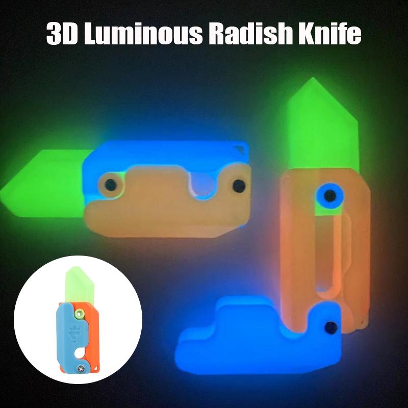 Luminous Gravity Radish Knife 3D Printing Decompression Toy Children ...