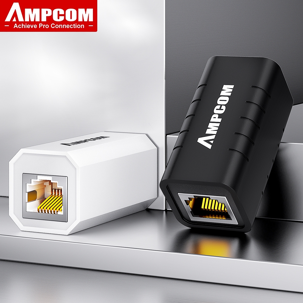 Ampcom RJ45 Ethernet Adapter 8P8C Female Extender LAN Connect Inline ...
