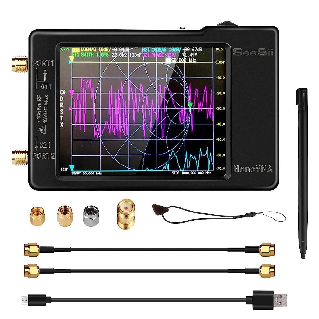Nanovna-H Vector Network Analyzer,Upgraded HW3.6 10KHz-1.5GHz MF HF VHF ...