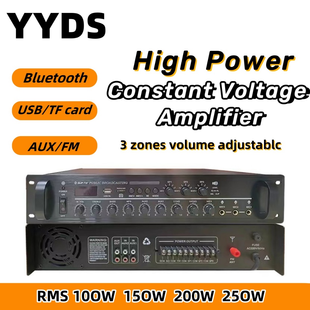 Professional PA AMP 250W Bluetooth Power Amplifier Public Address ...