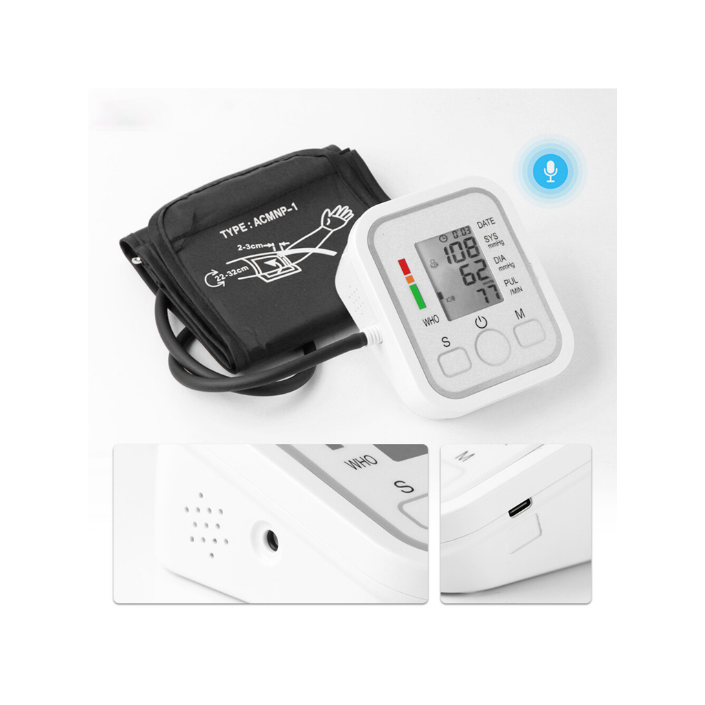 Blood Pressure Monitor Tensiometer Upper Arm Automatic Digital BP ...