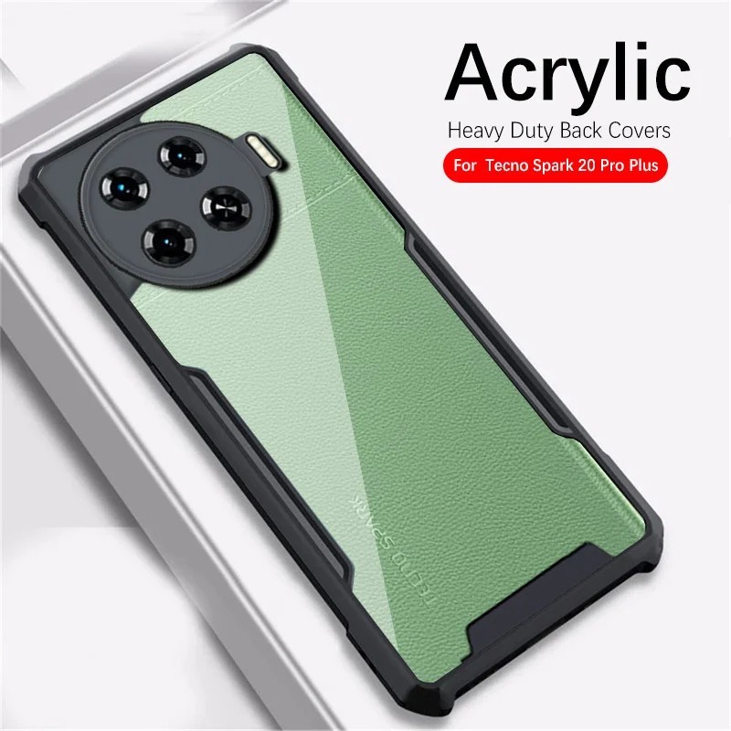 Clear Acrylic Back Phone Cover Case For Tecno Spark 20 Pro+ 2024 Case ...
