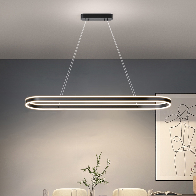 Minimalist Long Strip Aluminum LED Pendant Light lamps Full spectrum ...