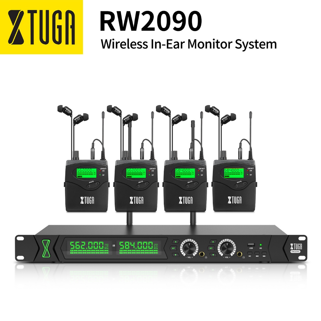 XTUGA RW2090 UHF Wireless In Ear Monitor System SR2050 Type 2 Channel ...