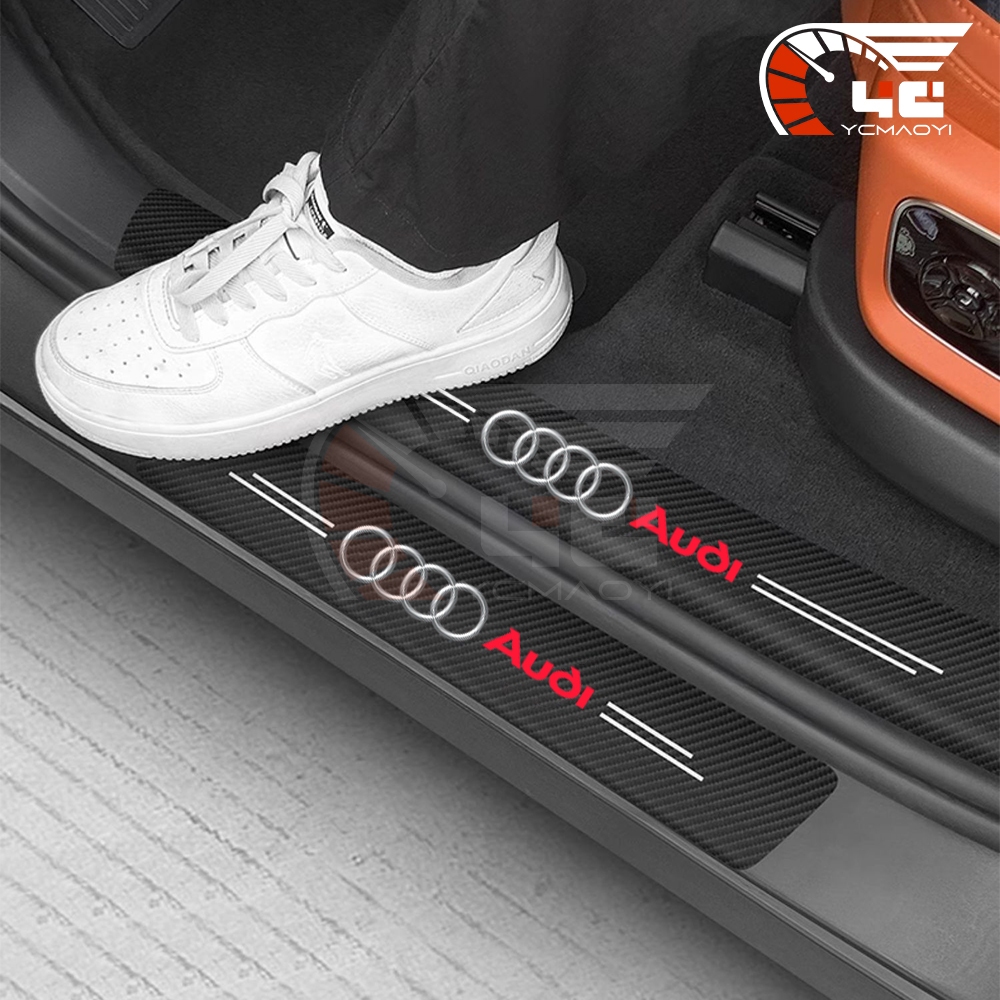 Audi Car Door Sill Protector Plate Stickers Rear Trunk Bumper Threshold ...