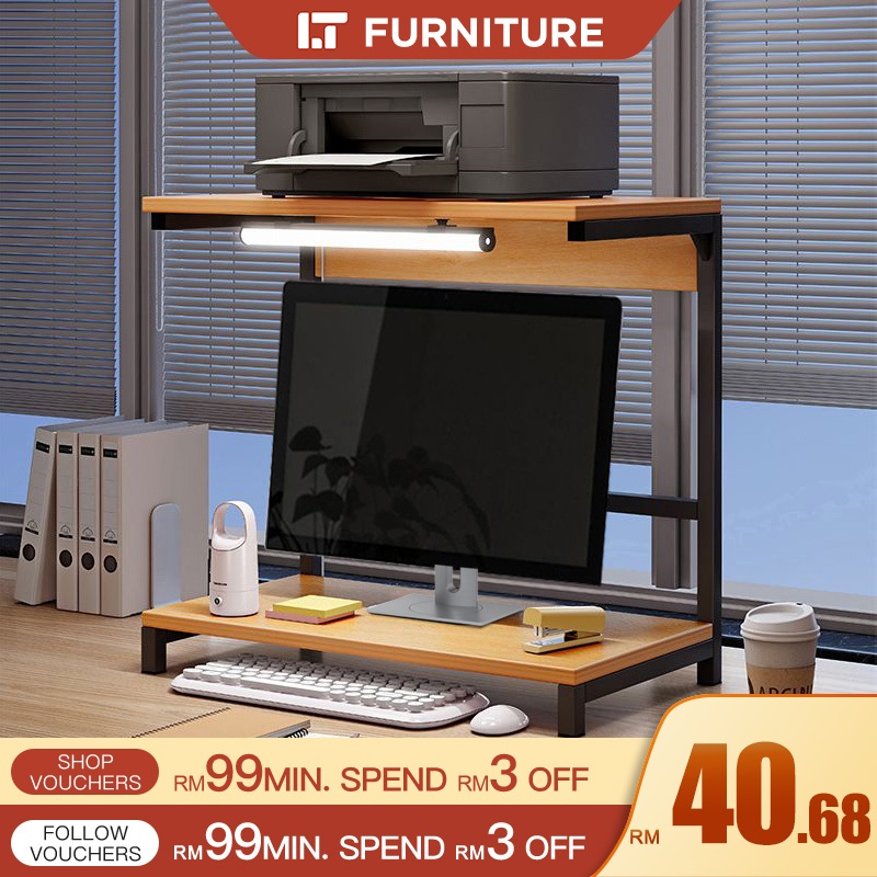 Monitor Stand Riser With LED Light Printer Rack Laptop Stand Computer ...
