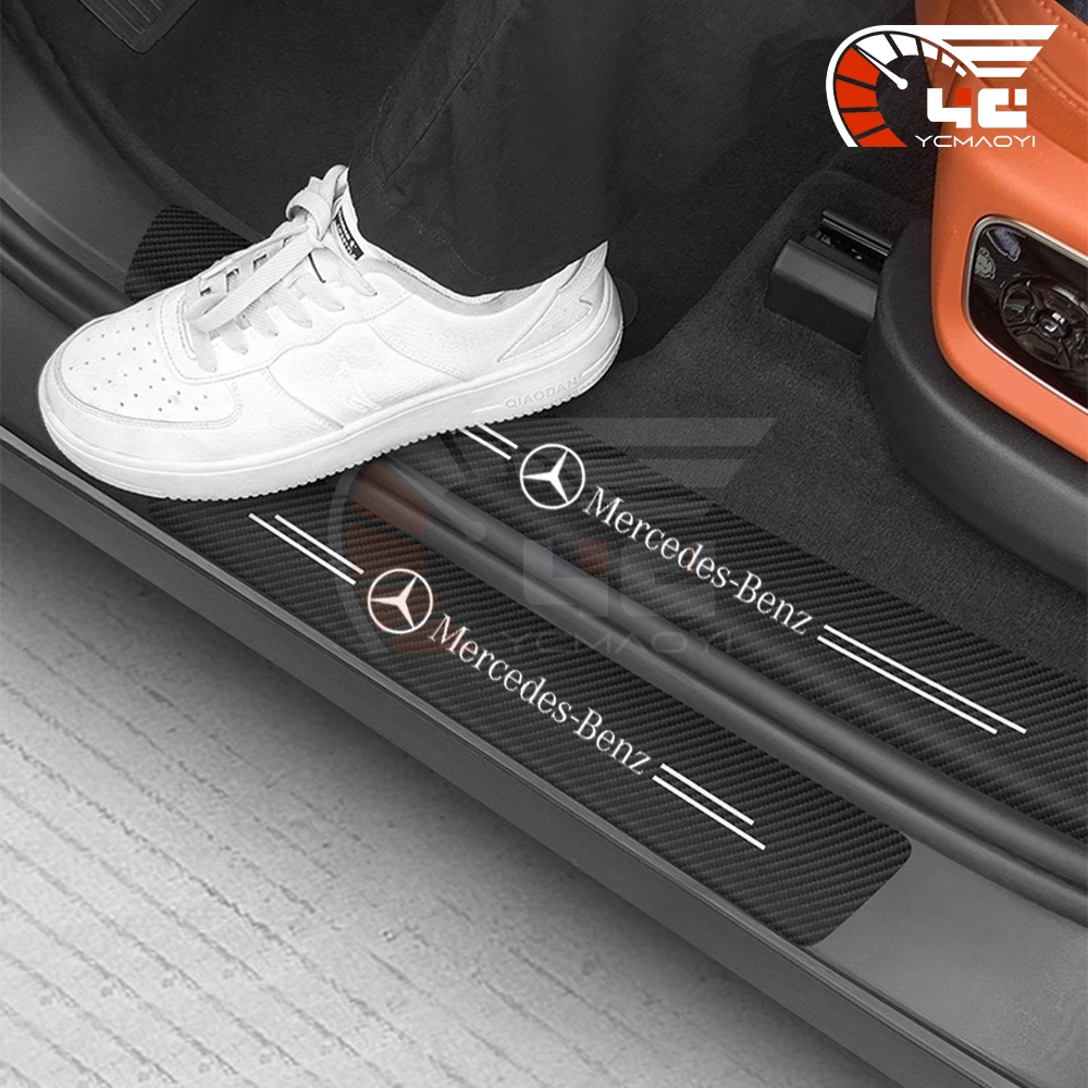 Mercedes Benz Car Door Sill Protector Plate Sticker Rear Trunk Bumper ...