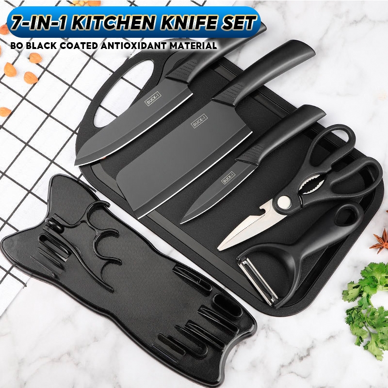 7in1 Kitchen Knives set Stainless steel Nonstick fruit knife Utensils ...
