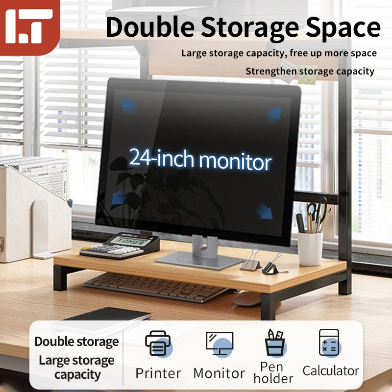 Monitor Stand with LED Light Printer Rack Gaming Table LED Monitor ...