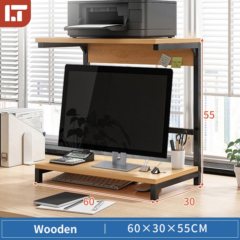 Monitor Stand with LED Light Printer Rack Gaming Table LED Monitor ...