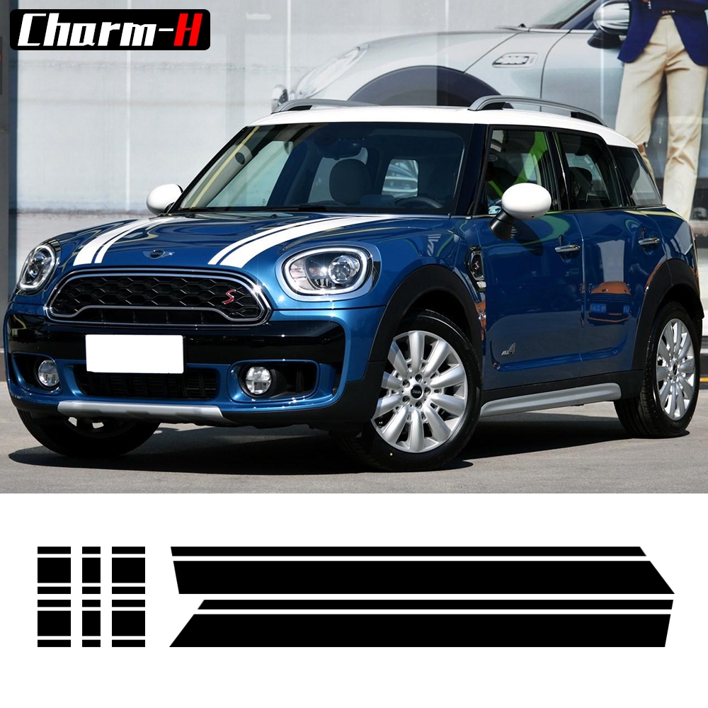 Car Hood Bonnet Trunk Rear Stripes Decal Stickers Kit for MINI ...