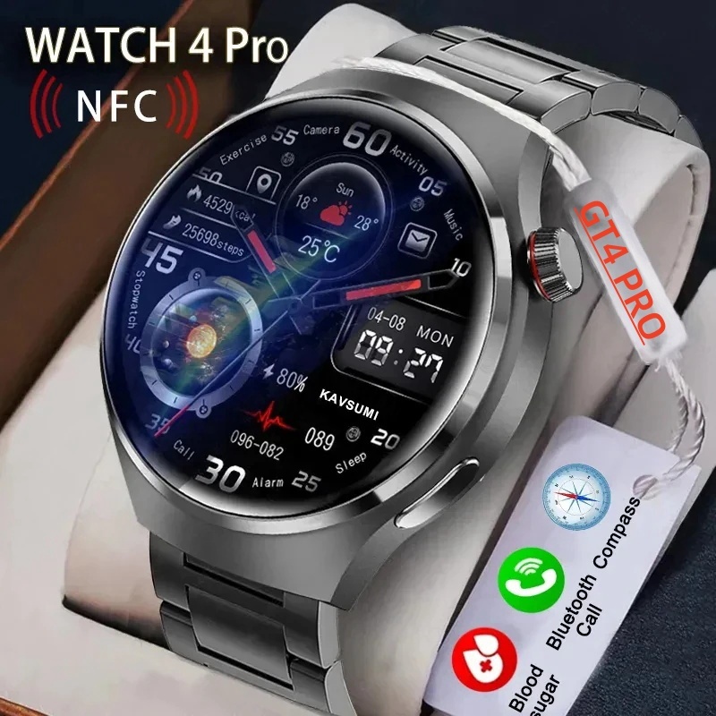 For HUAWEI GT4 Pro GPS NFC Smart Watch Men 360*360 AMOLED Screen Heart ...