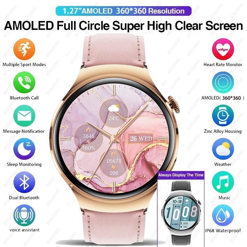 For HUAWEI Xiaomi Watch GT4 Mini Smart Watch Women AMOLED NFC Heart ...