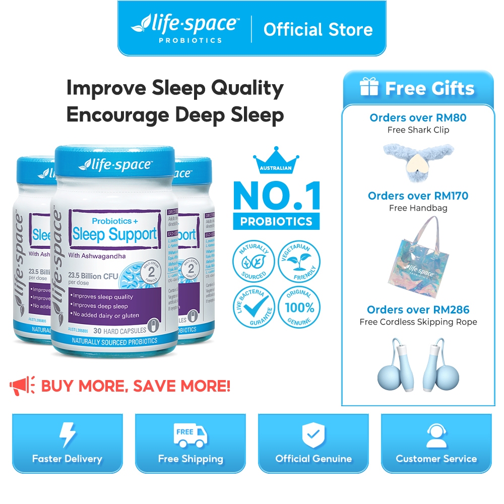 【Official】Life Space Sleep Probiotics Contains Ashwagandha & Lemon Balm Enhance Sleep Quality ...