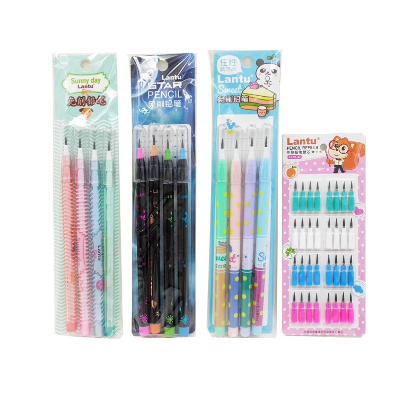 4pcs/set Non Sharpening Pencils HB Lead Replaceble Refill Automatic ...