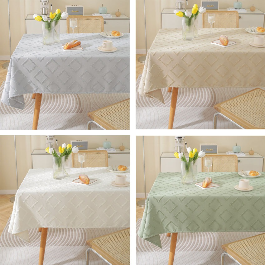 Nordic Cotton and Linen Tablecloth 4 6 8 10 Seater Dining Table Cloth ...