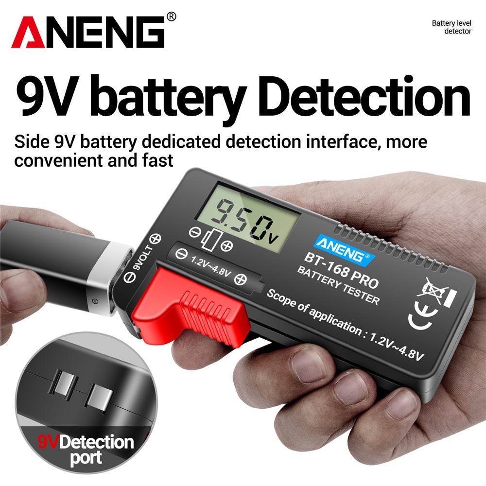 ANENG BT-168 POR Digital Lithium Battery Capacity Tester Checkered load ...