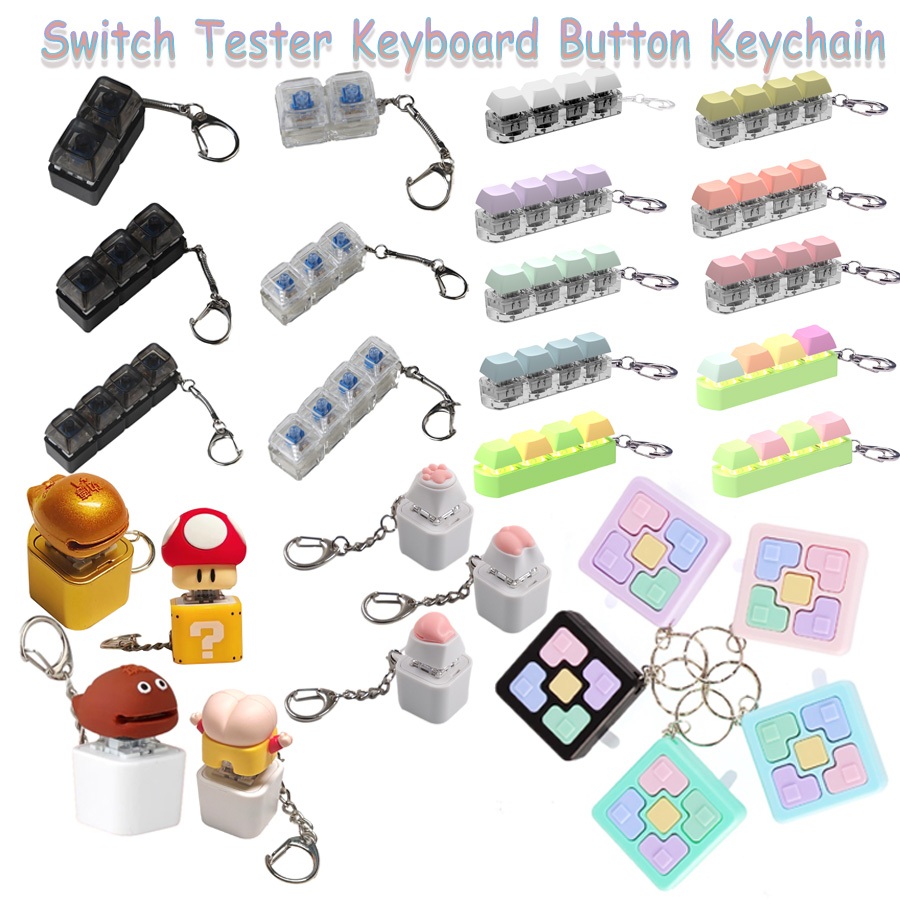 Keyboard Button Finger Toy Switch Tester Keyboard Button Keychains for ...