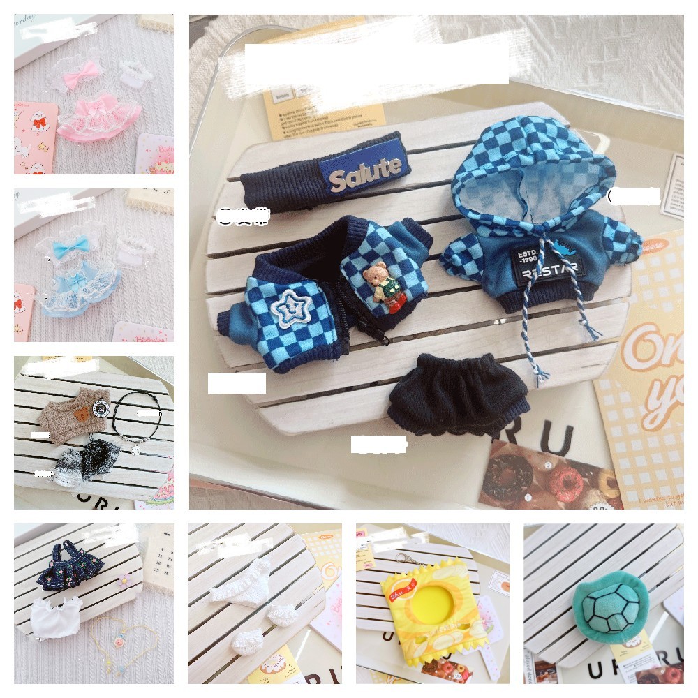 17cm Labubu Cute Doll Clothes Princess Pink Blue Dress Handsome Boy ...